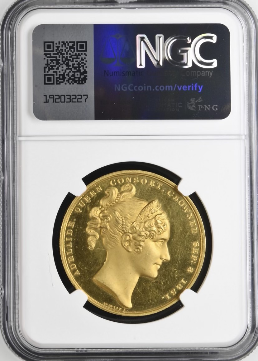 1831年 ウィリアム4世 戴冠 金メダル PF62+UCAM 裏面 | ソブリンパートナーズ